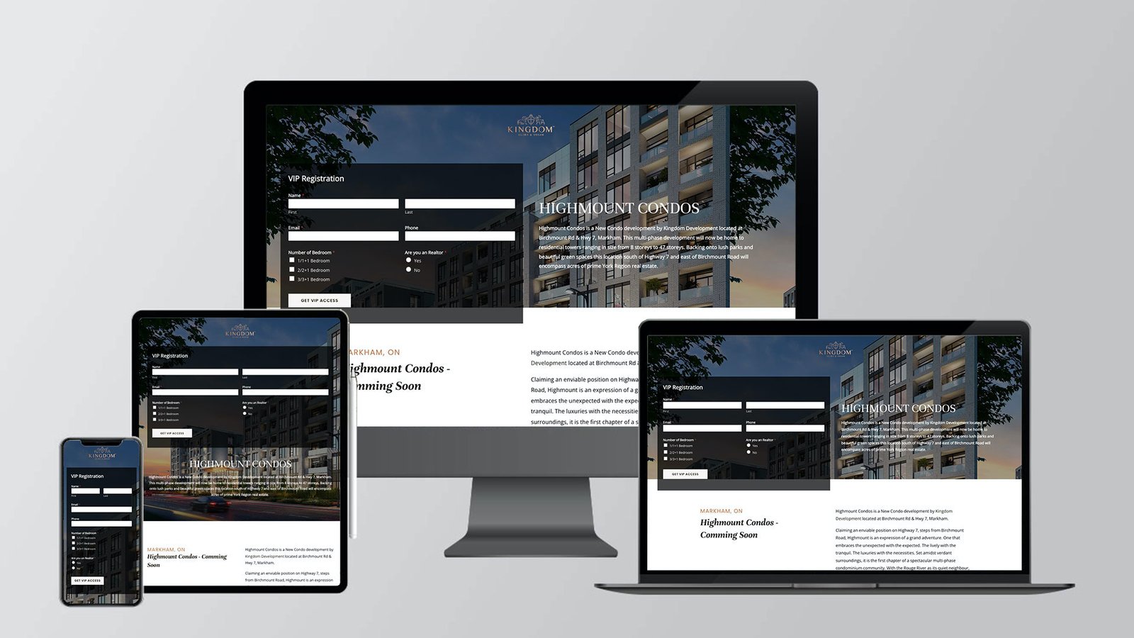 Highmount Condo VIP website - Z Square Studio