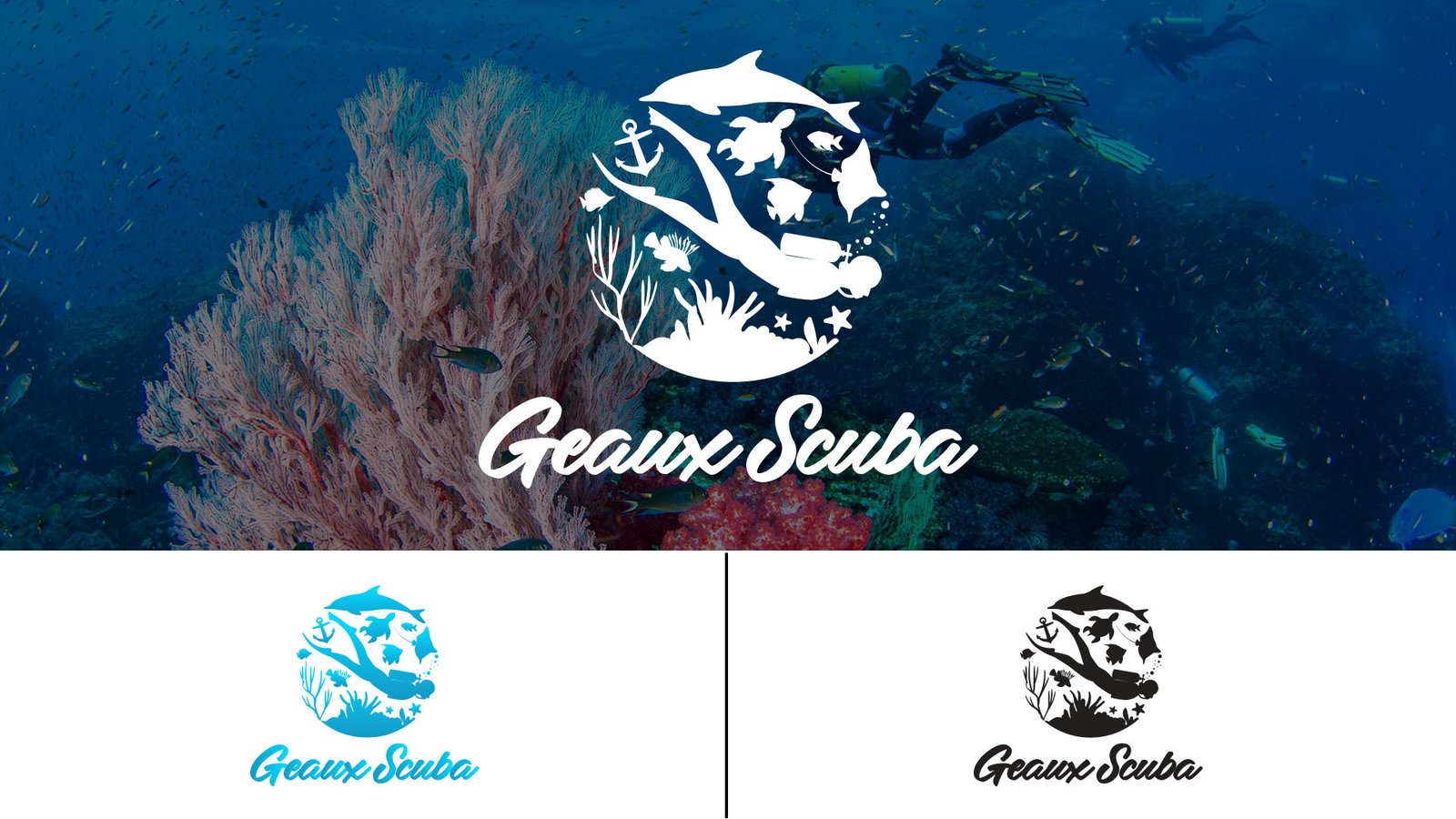 Geaux Scuba Logo - Z Square Studio
